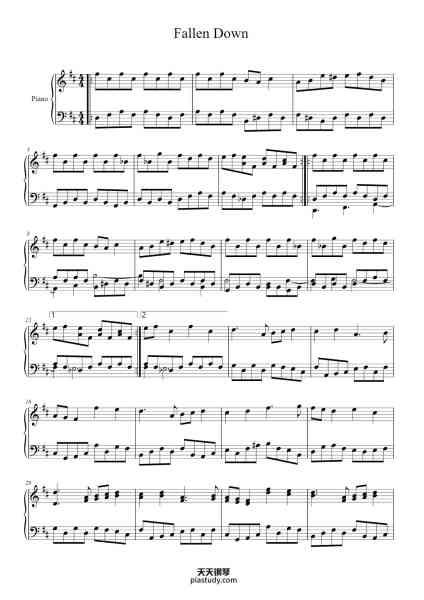 'Fallen Down' - Piano Sheet Music By Toby Fox | TOPiano