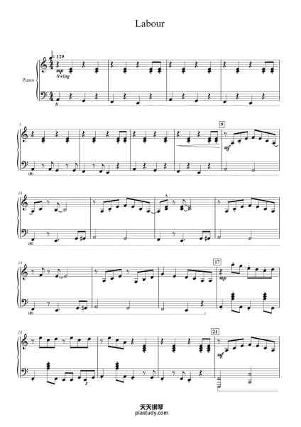 'Labour' - Piano Sheet Music By Tomas Sakalauskas | TOPiano
