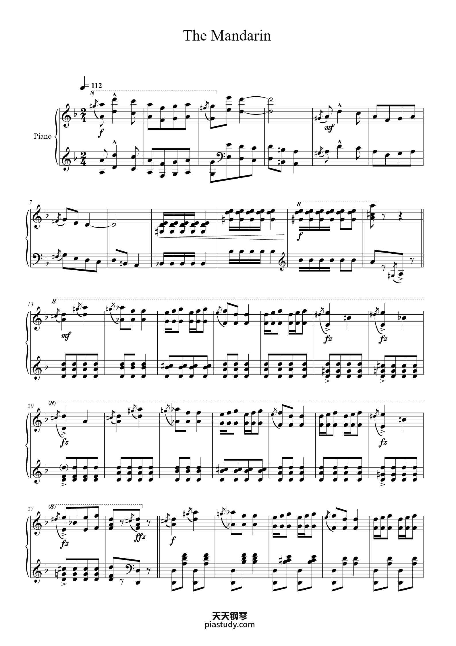 The Mandarin钢琴谱 - NORMAN LEIGH - free piano sheet music - PiaNoproblem