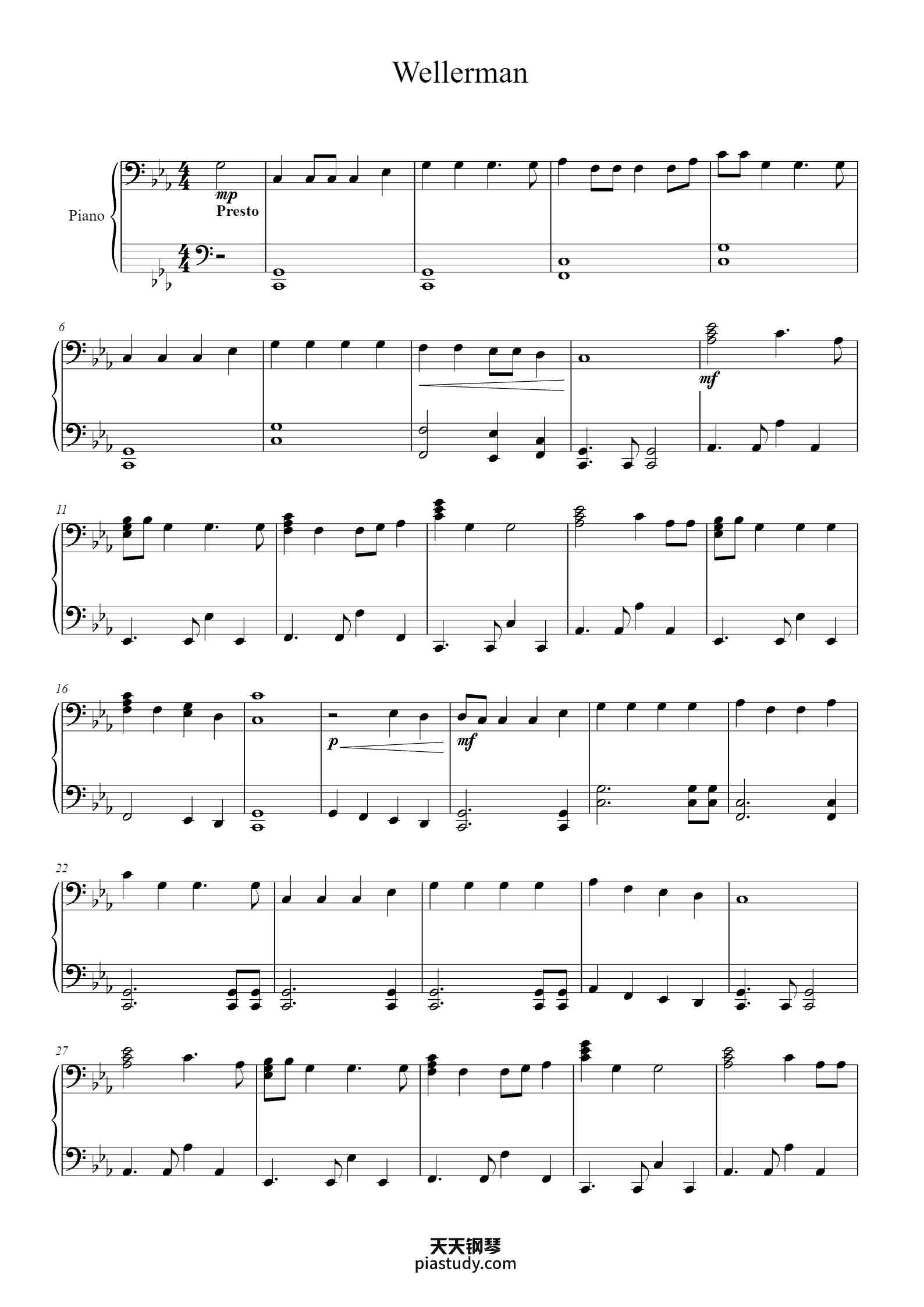 'Wellerman(Sea Shanty)' - Piano Sheet Music By Nathan Evans/Alex Oriet ...