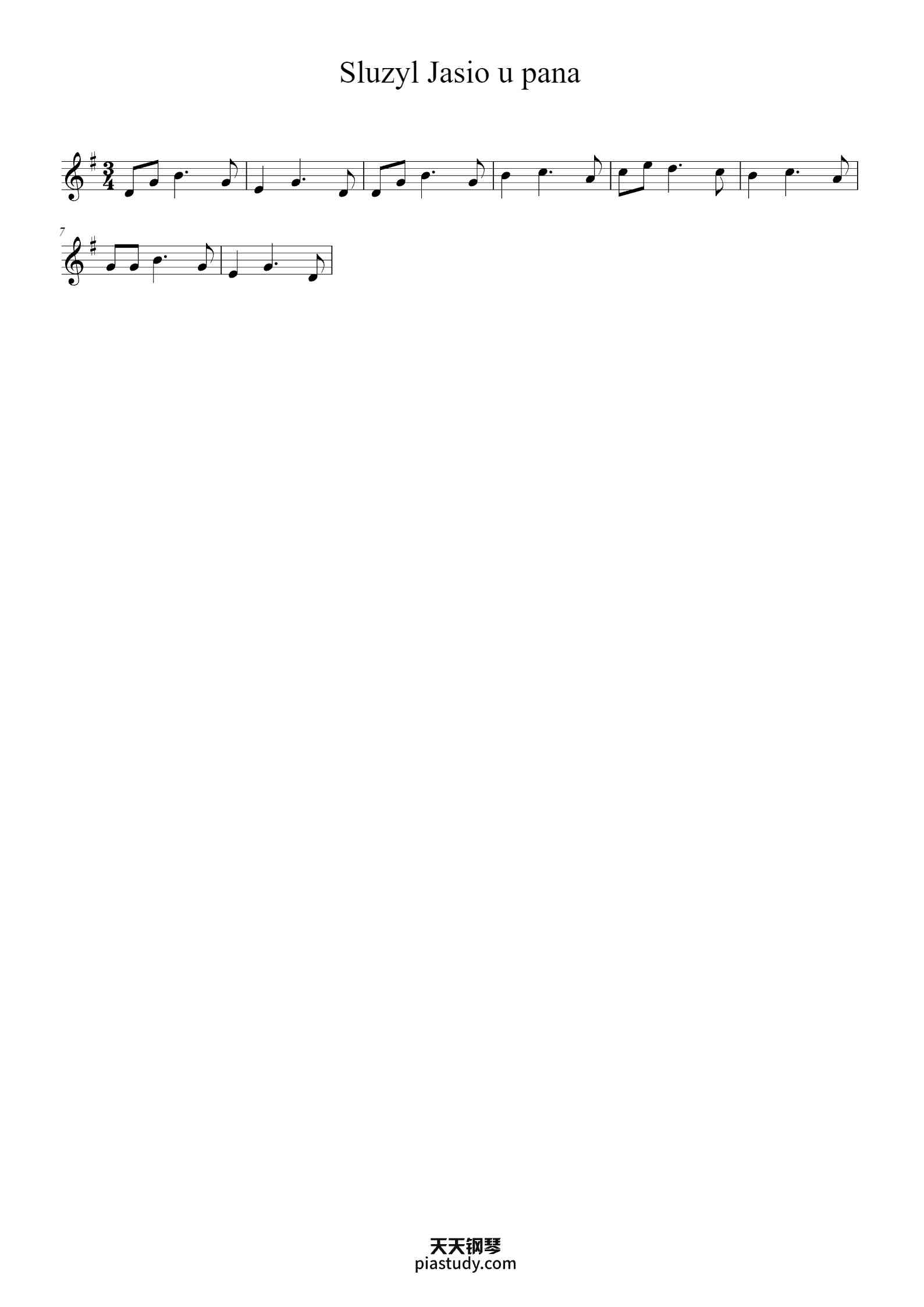 Sluzyl Jasio u pana钢琴谱 - Kristin Morton - free piano sheet music ...