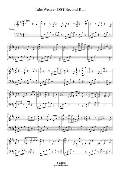 'TalesWeaver OST Second Run' - Piano Sheet Music By crutacius | TOPiano