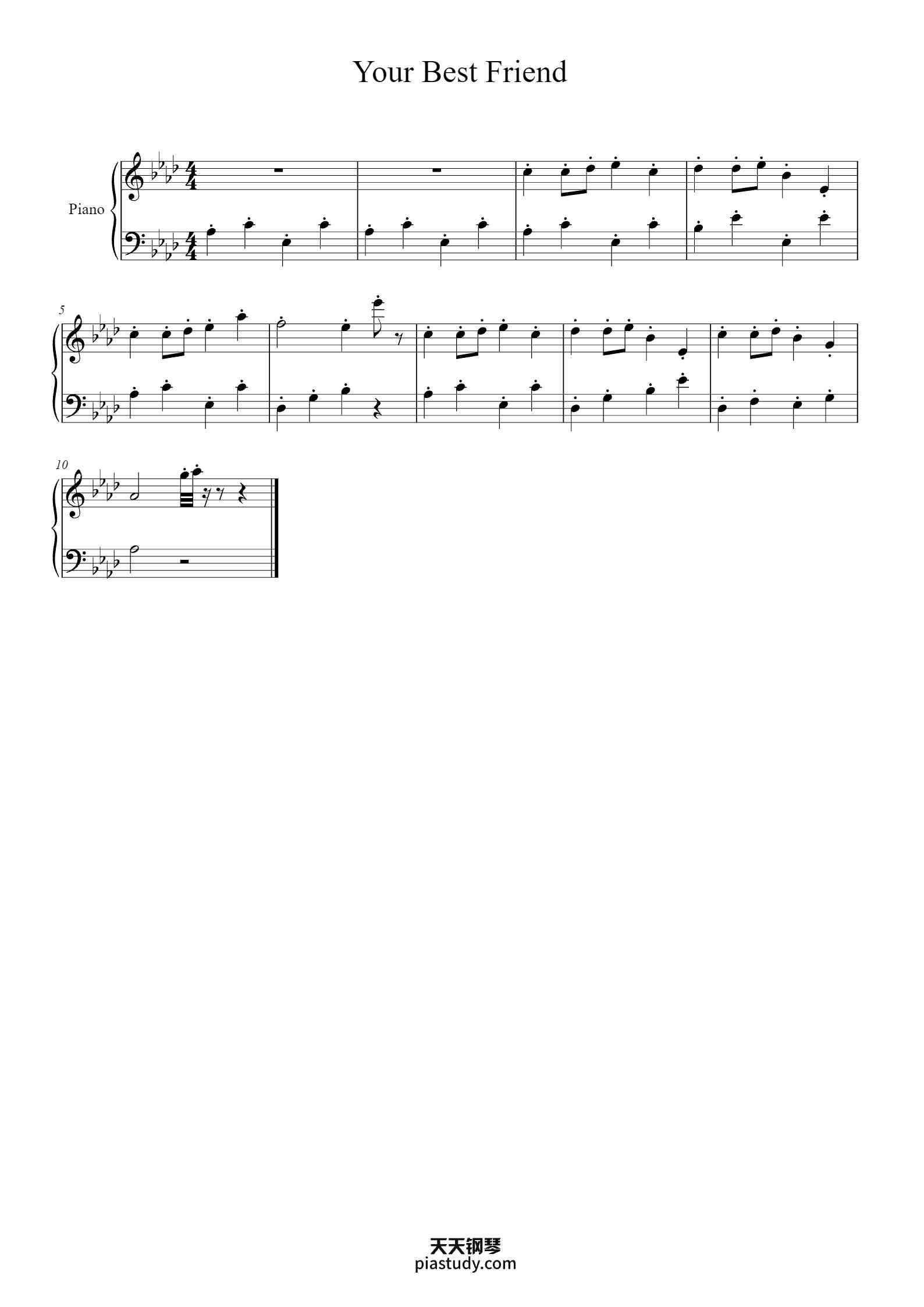 Your Best Friend钢琴谱 - Grenadith - free piano sheet music - PiaNoproblem