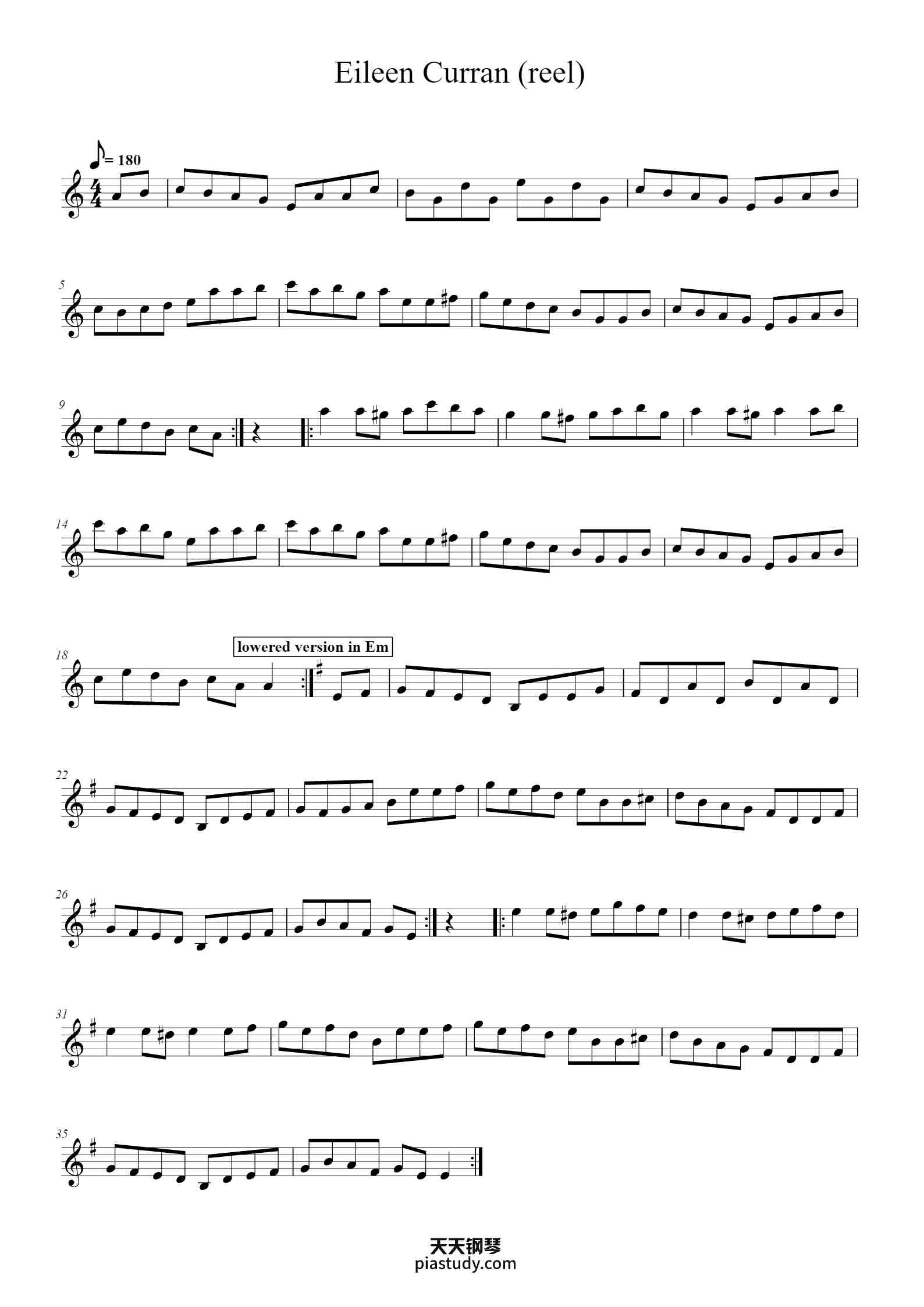 Eileen Curran (reel)钢琴谱 - Kristin Morton - free piano sheet music ...