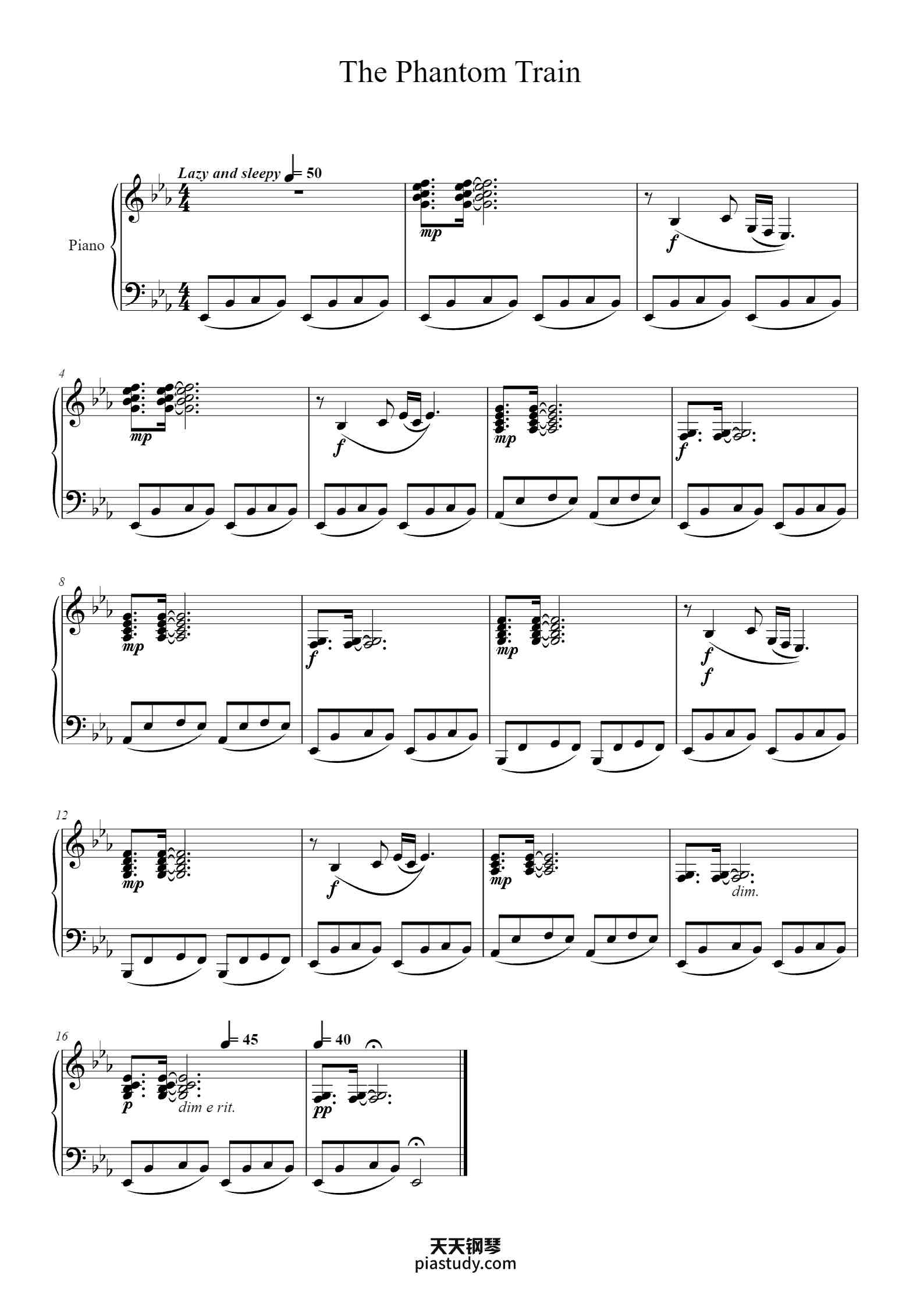 The Phantom Train钢琴谱 - Swartz - free piano sheet music - PiaNoproblem