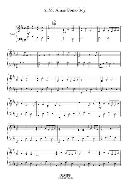 'Si Me Amas Como Soy' - Piano Sheet Music By xxx | TOPiano