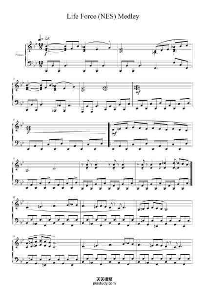 'Life Force (NES) Medley' - Piano Sheet Music By Miki Higashino, Shinya ...