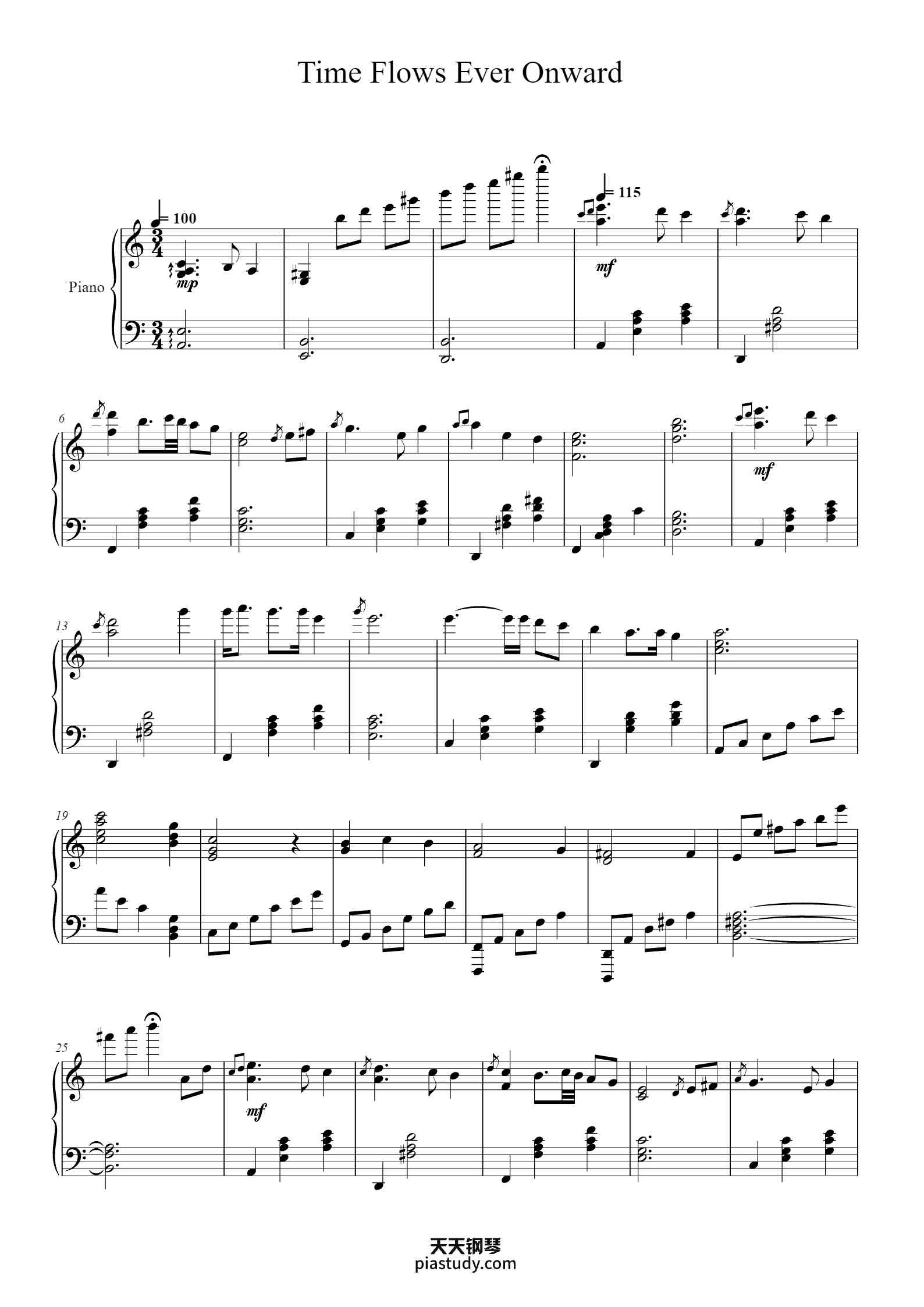 Time Flows Ever Onward - Frieren Beyond Journey's End钢琴谱 - Evan Call ...