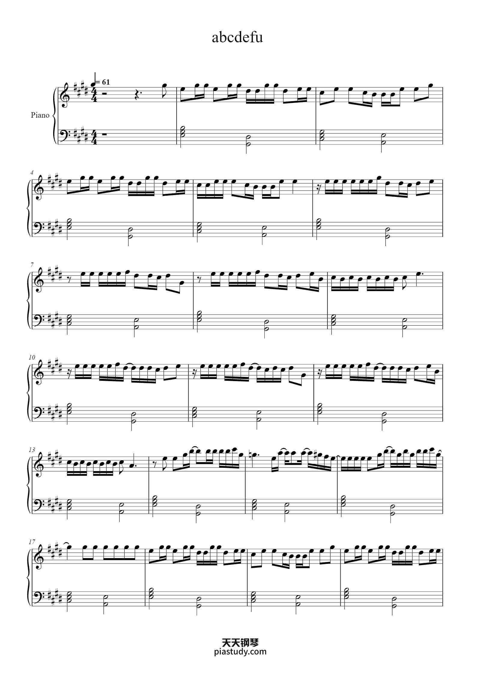 'abcdefu (Explicit) - GAYLE' - Piano Sheet Music By David Bruce ...