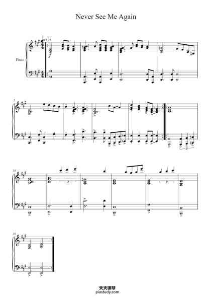 'Never See Me Again' - Piano Sheet Music By Kanye West | TOPiano