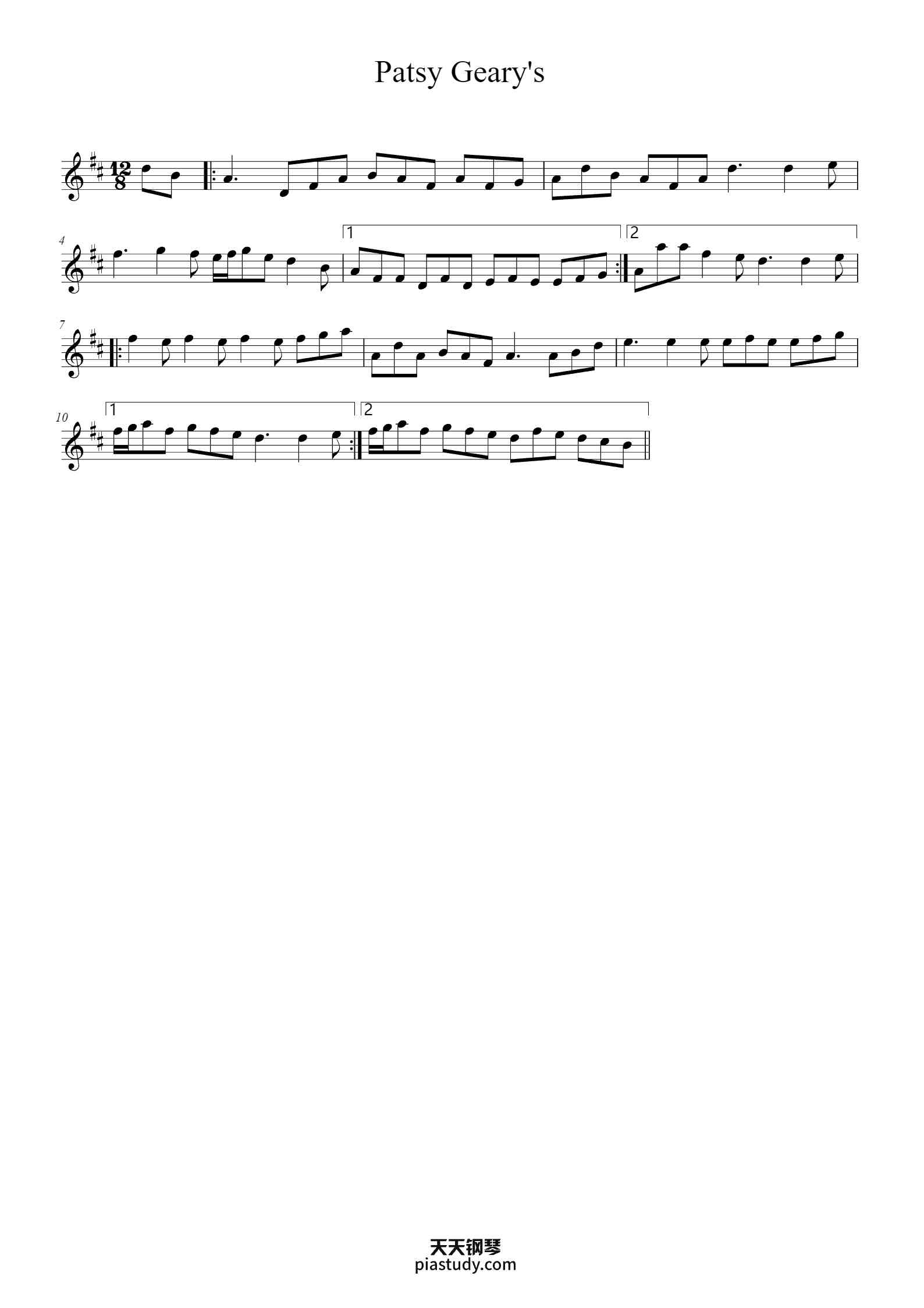 Patsy Geary's钢琴谱 - Peter_94 - free piano sheet music - PiaNoproblem