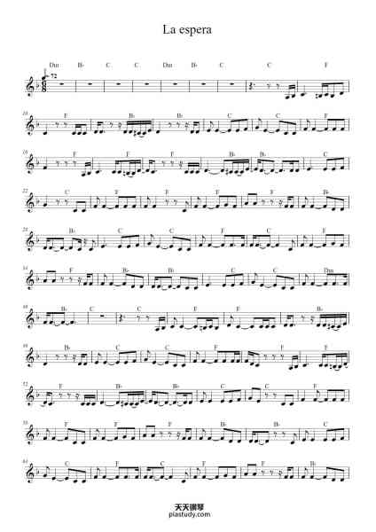 La espera钢琴谱 - Marques Maria Laura - free piano sheet music - PiaNoproblem