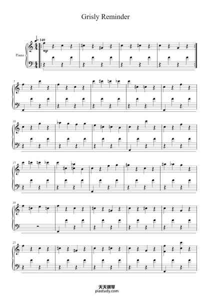 'Grisly Reminder' - Piano Sheet Music By Midnight Syndicate | TOPiano