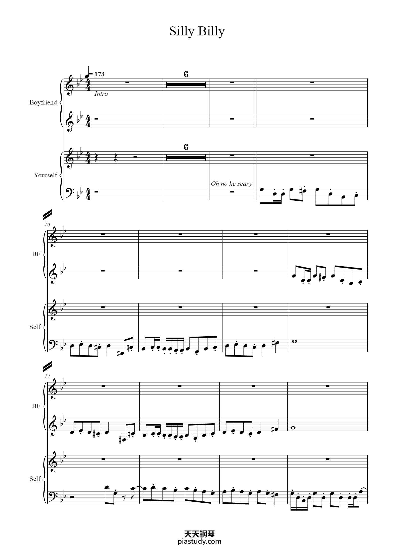 'Silly Billy' - Piano Sheet Music By Churgney Gurgney (Sturm) | TOPiano