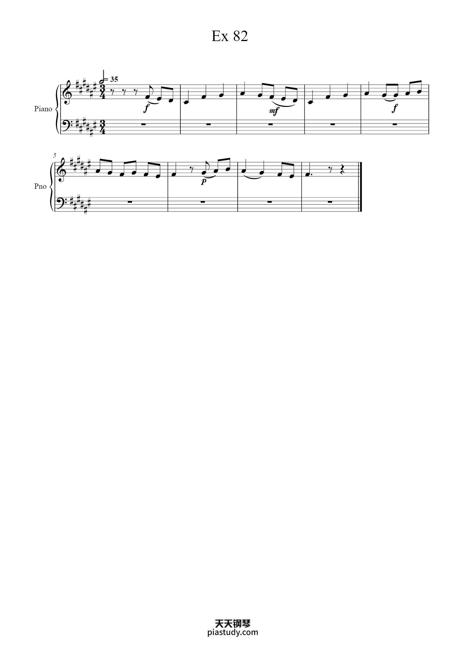 Ex 82钢琴谱 - - free piano sheet music - PiaNoproblem