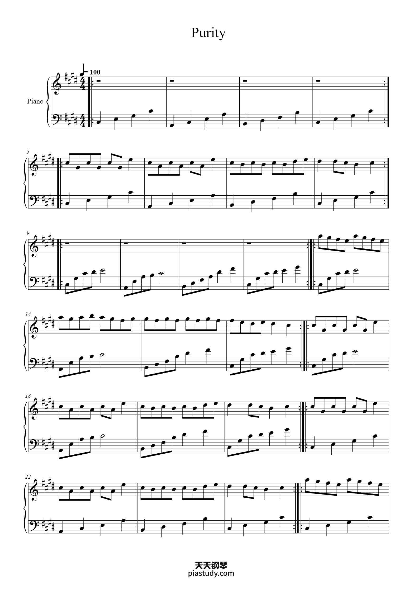 Purity——Painless Destiny钢琴谱 - Painless Destiny - free piano sheet music ...