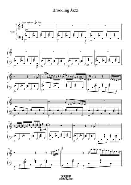 'Brooding Jazz' - Piano Sheet Music By Wing Commander II Transcribed by ...