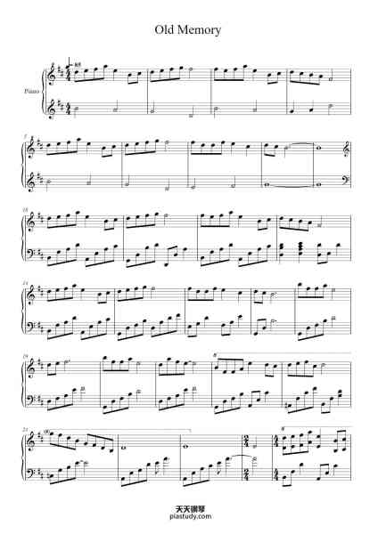 【免费】《Old Memory》三轮学〖《缘之空》插曲〗钢琴谱 - 三轮学 (Manack) - free piano sheet music - PiaNoproblem