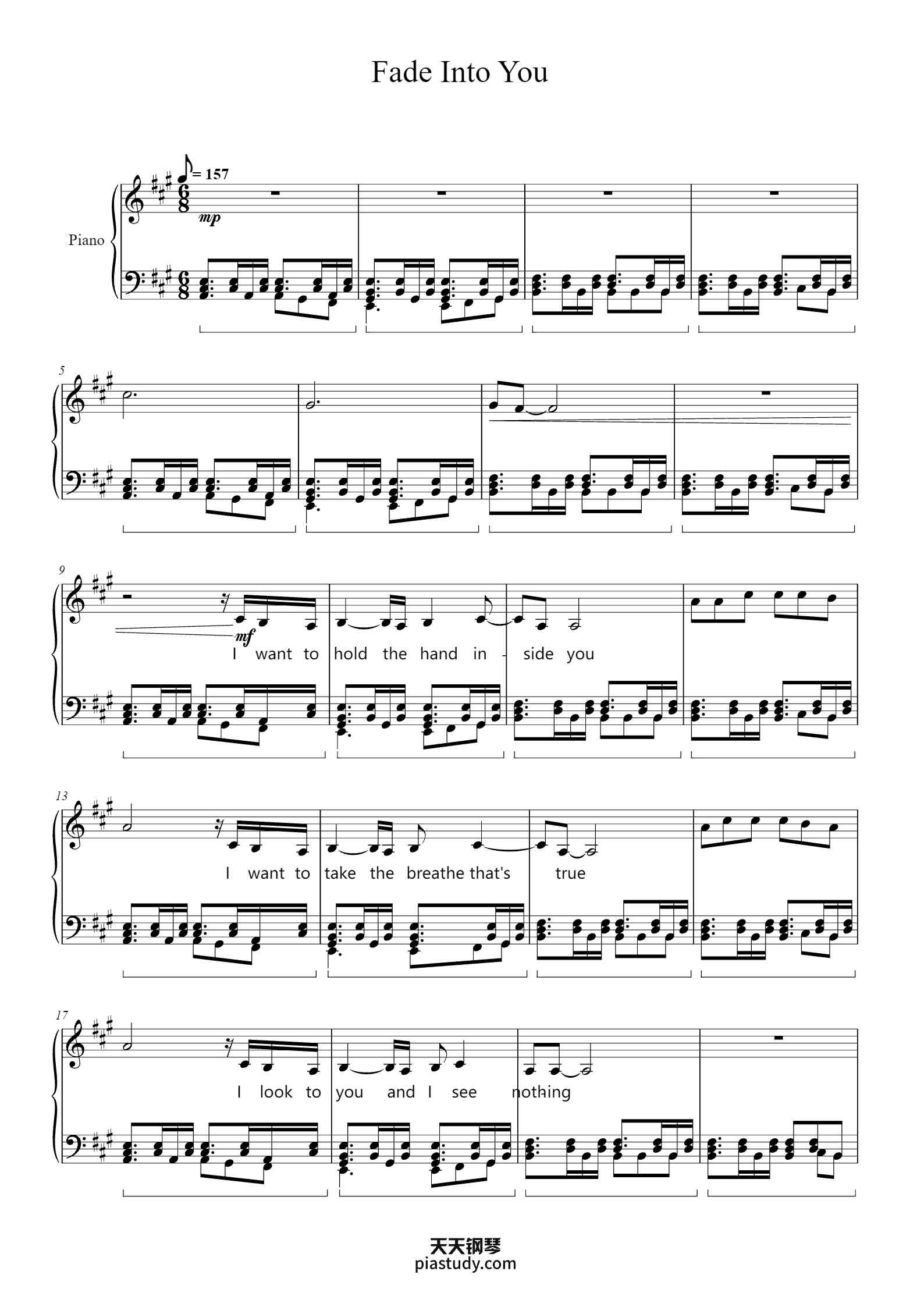 'Fade Into You' - Piano Sheet Music By Mazzy Star | TOPiano