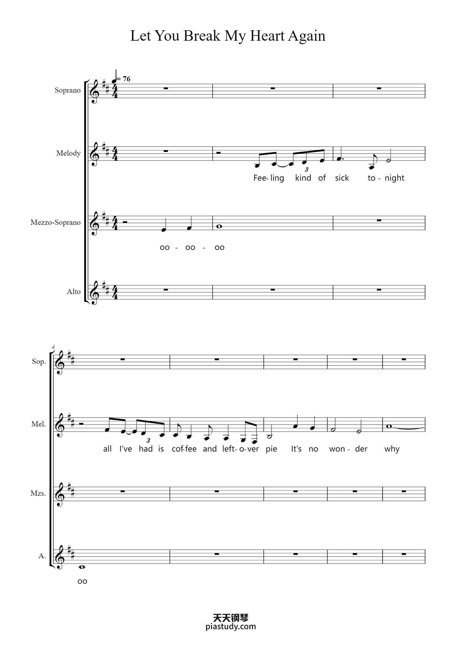 'Let You Break My Heart Again' - Piano Sheet Music By Laufey | TOPiano