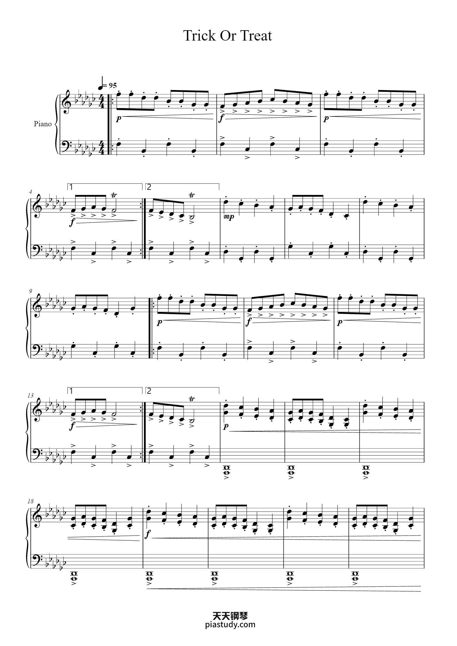 'Trick Or Treat' - Piano Sheet Music By Elaine Kennedy | TOPiano
