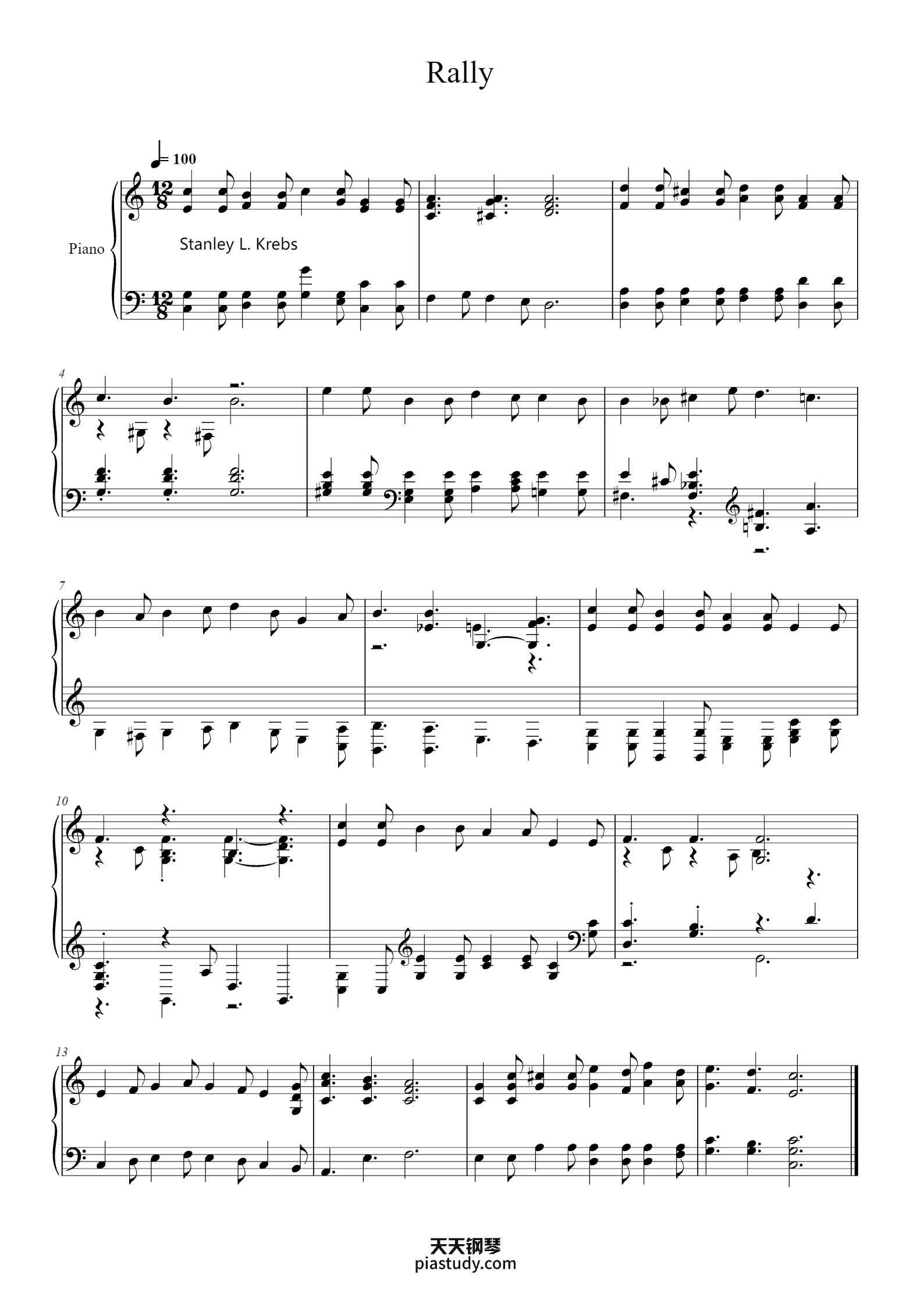 Rally钢琴谱 - Isaac Watts - free piano sheet music - PiaNoproblem