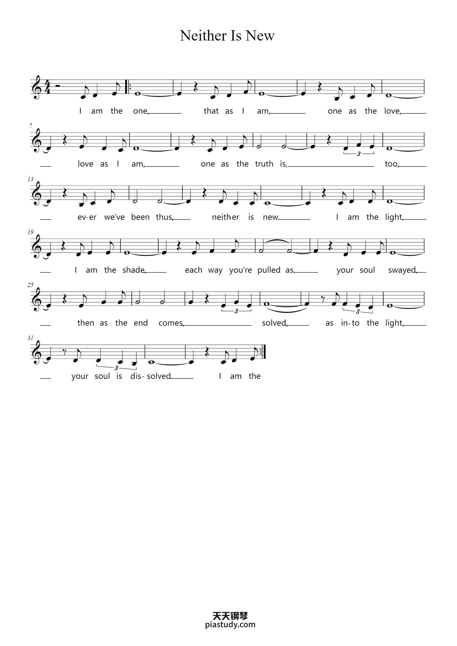 'Neither Is New' - Piano Sheet Music By xxx | TOPiano