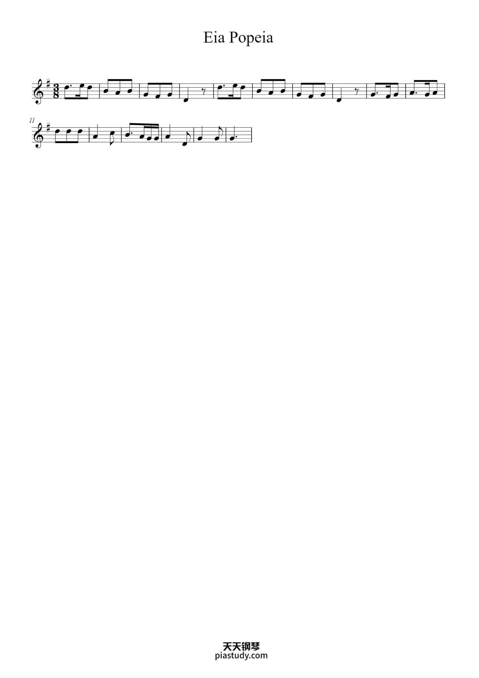 Eia Popeia钢琴谱 - Kristin Morton - free piano sheet music - PiaNoproblem