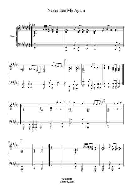 Never See Me Again钢琴谱 - Kanye West - free piano sheet music - PiaNoproblem