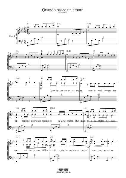 'Quando nasce un amore' - Piano Sheet Music By rit__________ 4 | TOPiano