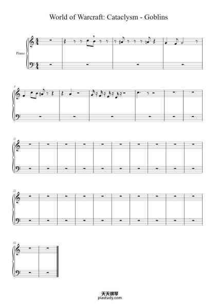 'World of Warcraft: Cataclysm - Goblins' - Piano Sheet Music By xxx ...