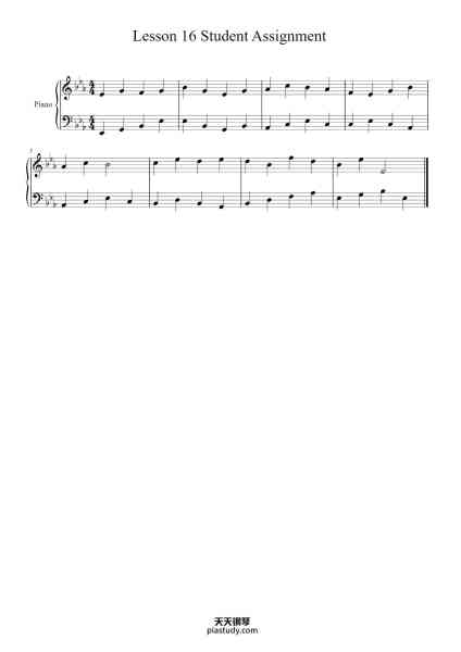 'Lesson 16 Student Assignment' - Piano Sheet Music By Thad Dugan | TOPiano