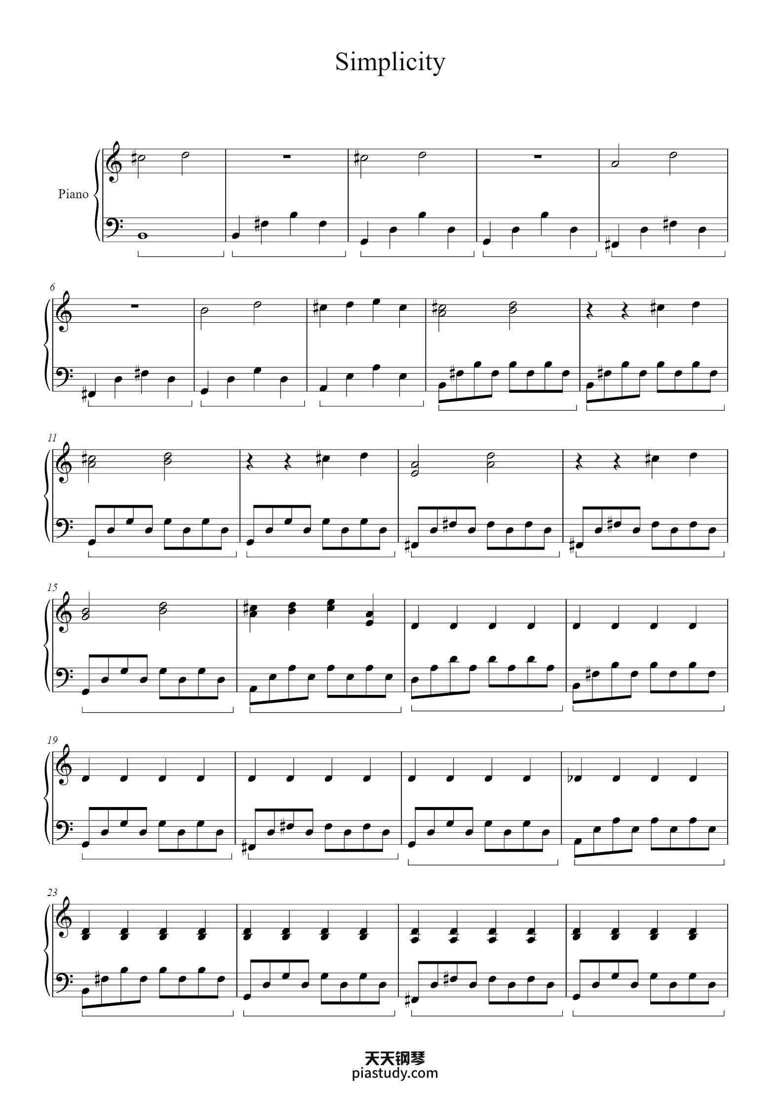 'Simplicity' - Piano Sheet Music By Laurensius Jeffrey | TOPiano