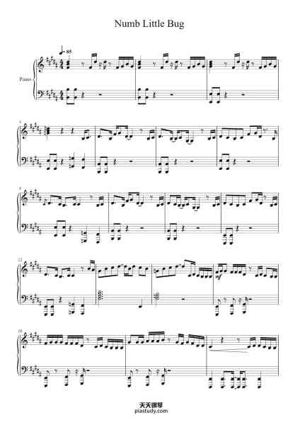 'Numb Little Bug' - Piano Sheet Music By Emily Beihold/Nick Lopez ...