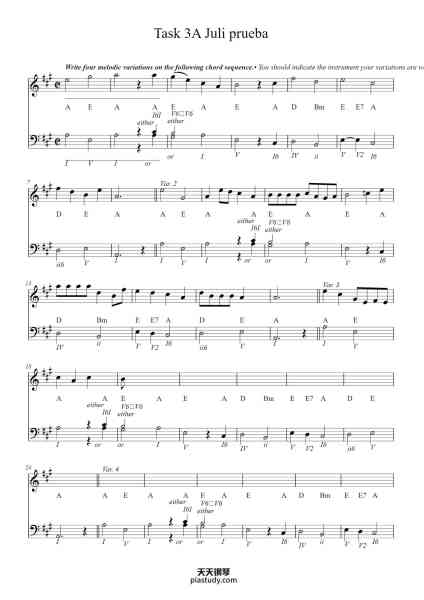 'Task 3A' - Piano Sheet Music By xxx | TOPiano