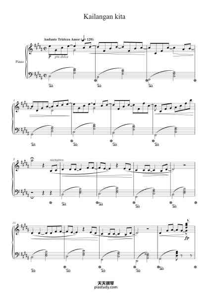 'Kailangan kita' - Piano Sheet Music By S. Tan / J. Javier | TOPiano