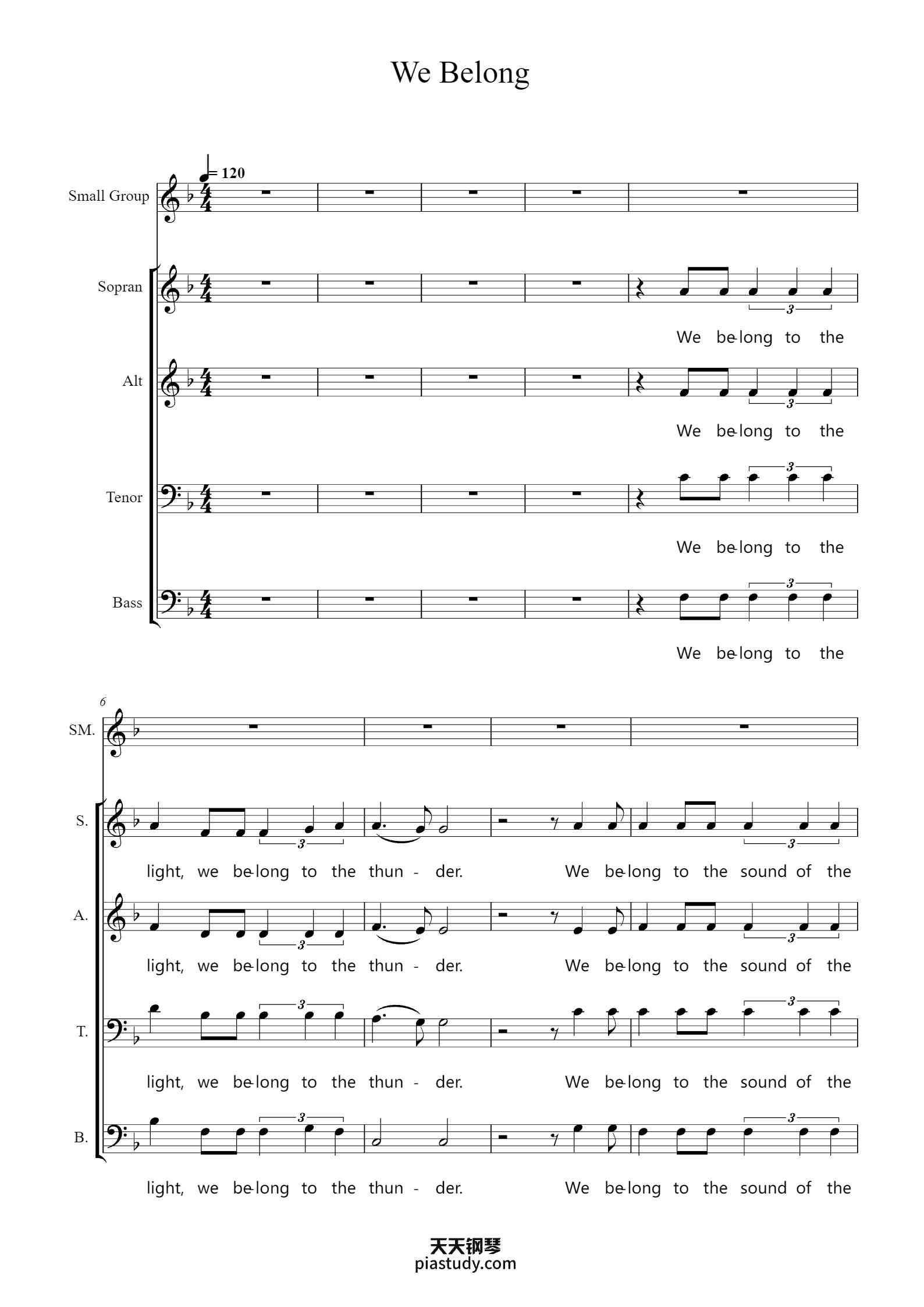 We Belong钢琴谱 - David Eric Lowen - free piano sheet music - PiaNoproblem