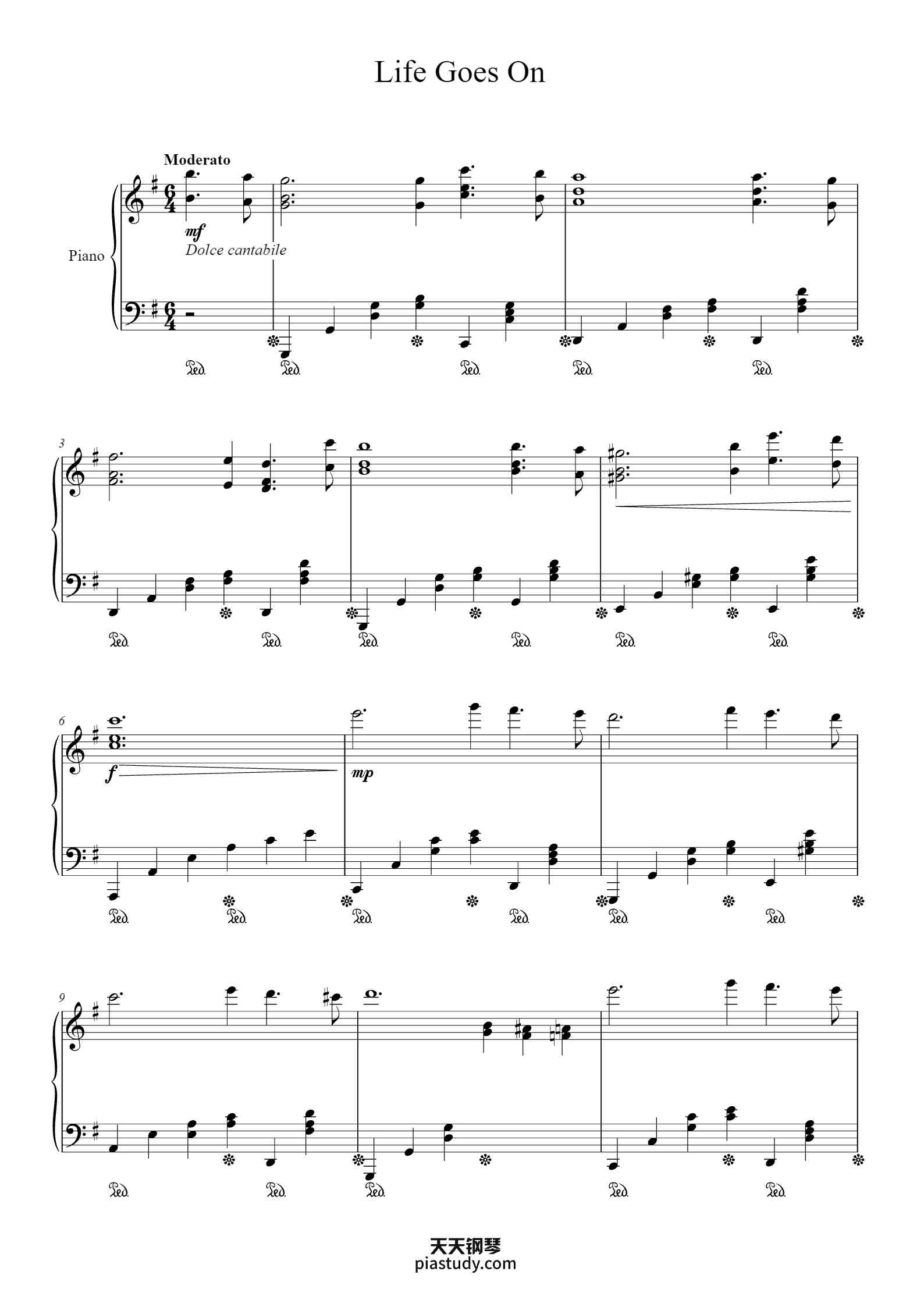 'Life Goes On from Zorba the Greek' - Piano Sheet Music By Mikis ...