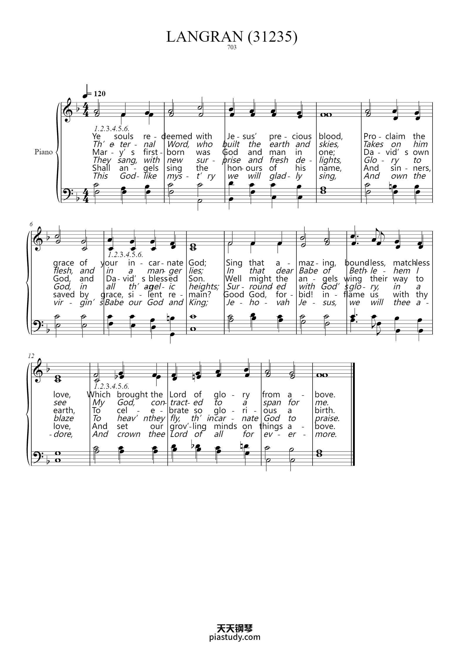 The Nativity of Christ钢琴谱 - James Langran - free piano sheet music ...