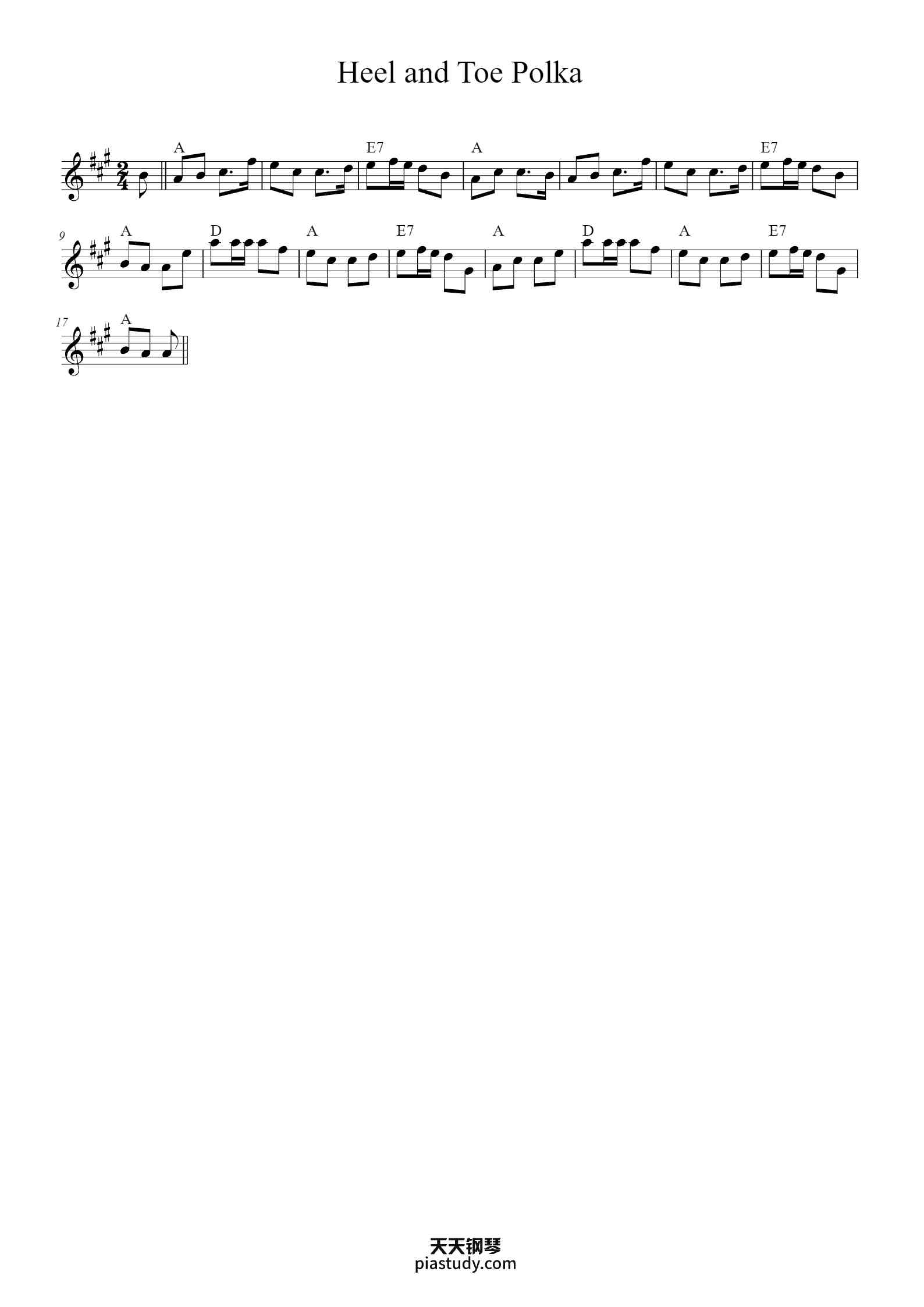 Heel and Toe Polka钢琴谱 - Trainermeta - free piano sheet music - PiaNoproblem