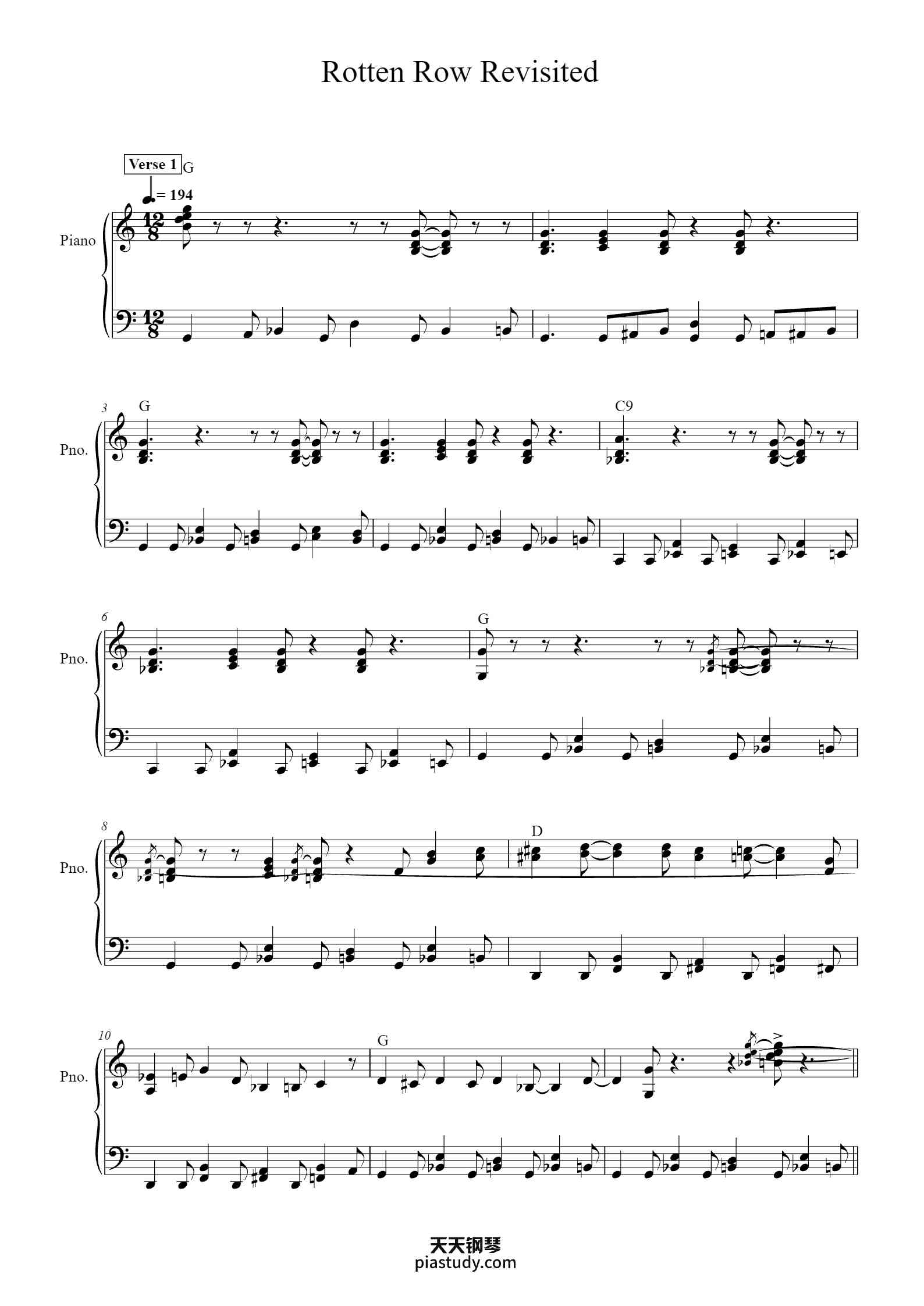 Rotten Row Revisited钢琴谱 - Jools Holland - free piano sheet music ...