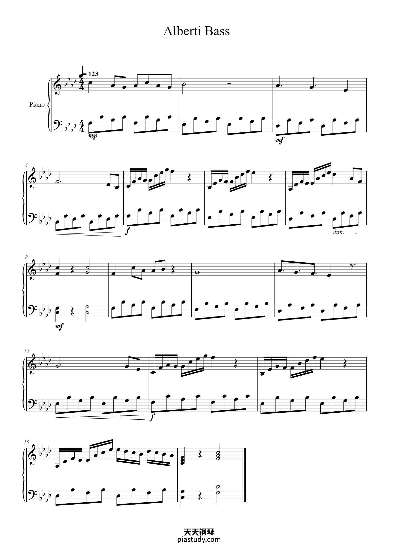 'Alberti Bass' - Piano Sheet Music By Divya Gore | TOPiano