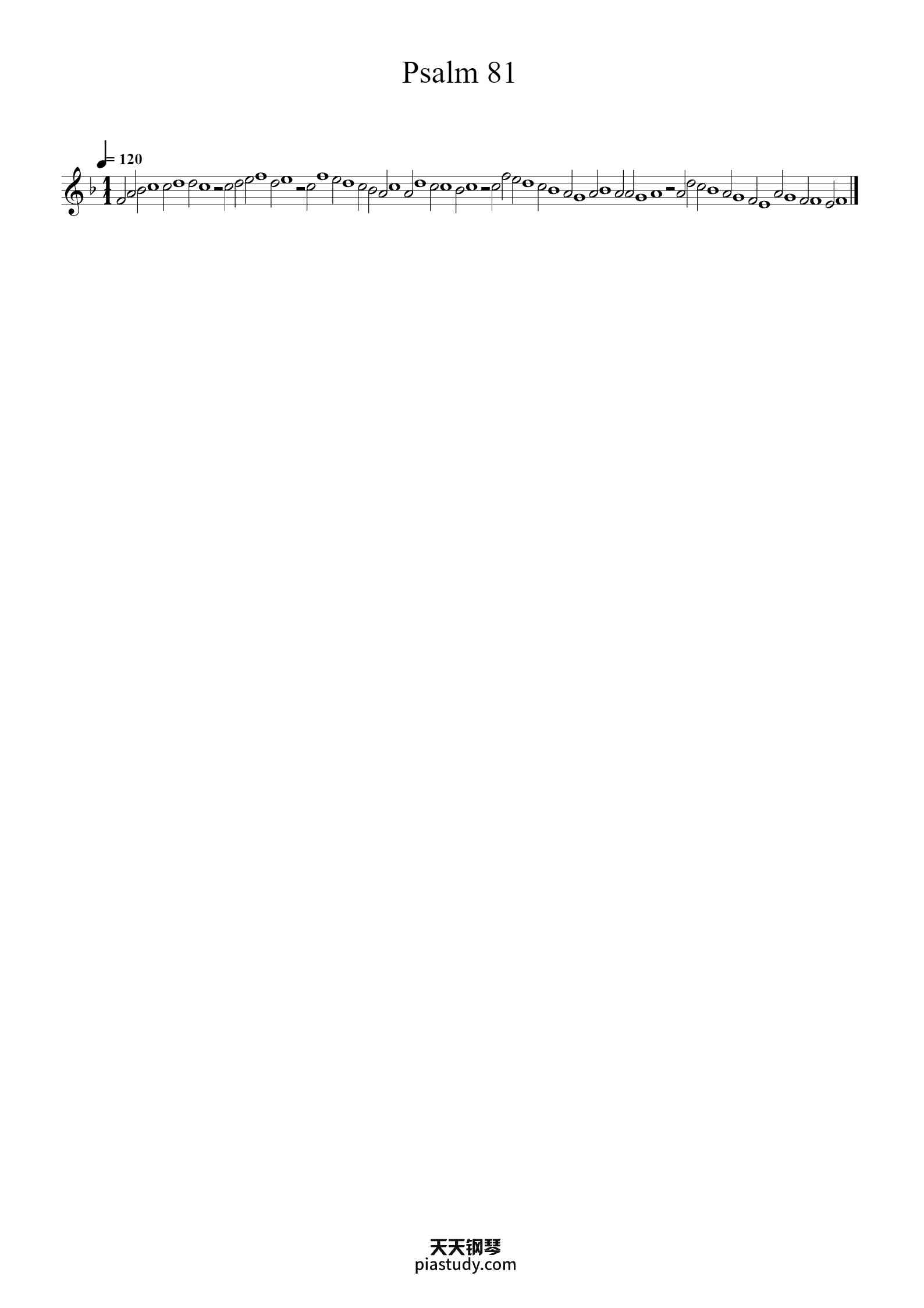 Psalm 81钢琴谱 - Minorge - free piano sheet music - PiaNoproblem