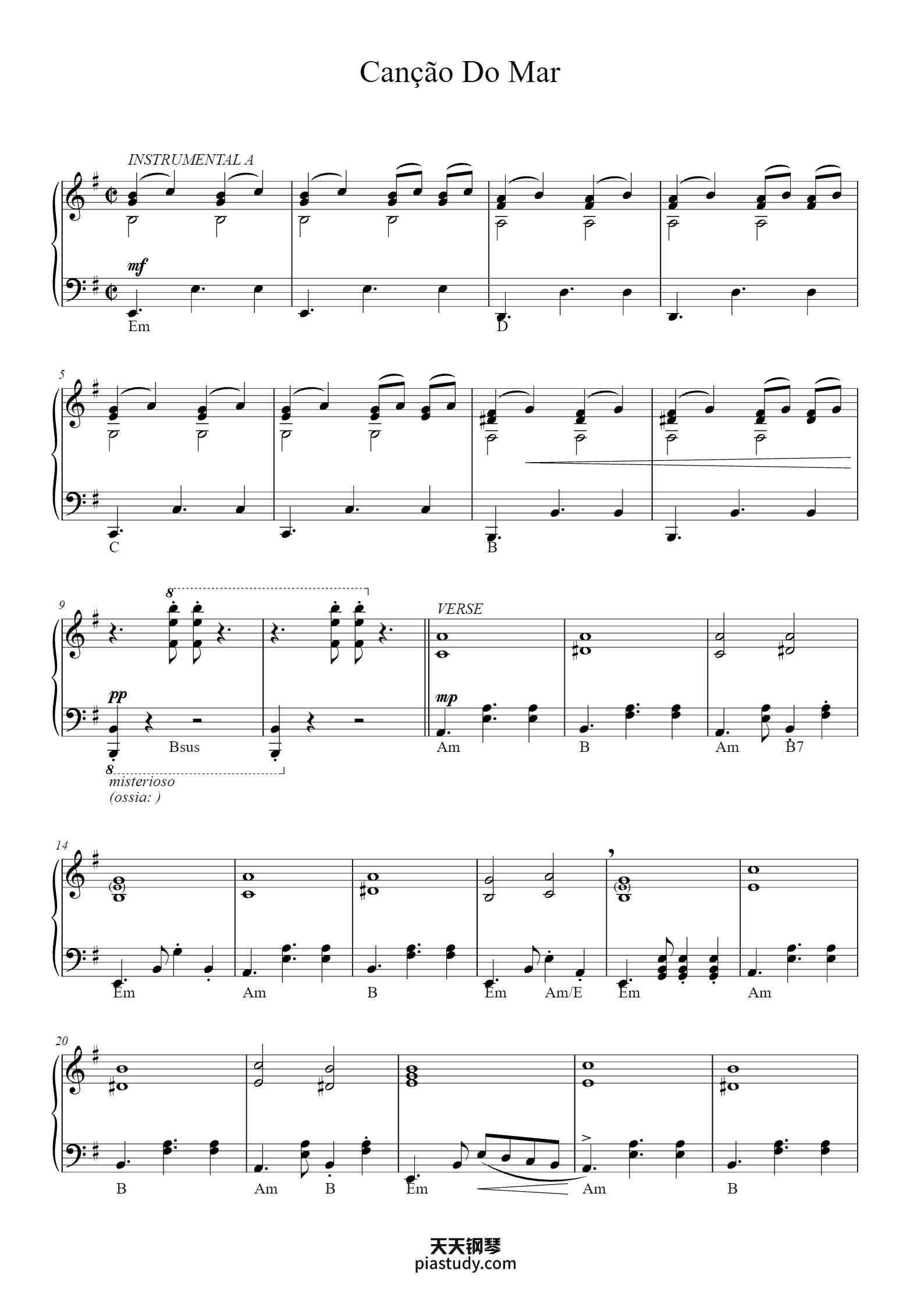 Canção Do Mar Piano Sheet Music By Dulce Pontes Topiano