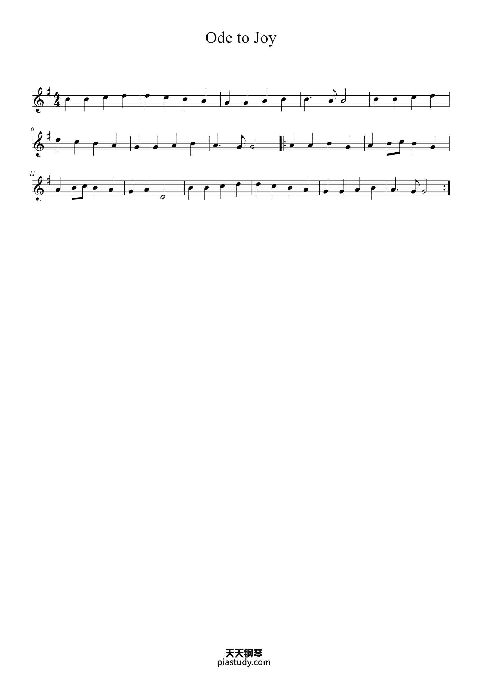 Symphony No. 9 in D Minor, Op. 125: IV. Ode to Joy钢琴谱 - Ludwig van ...