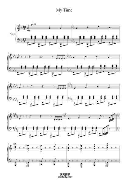 'My Time' - Piano Sheet Music By bo en | TOPiano