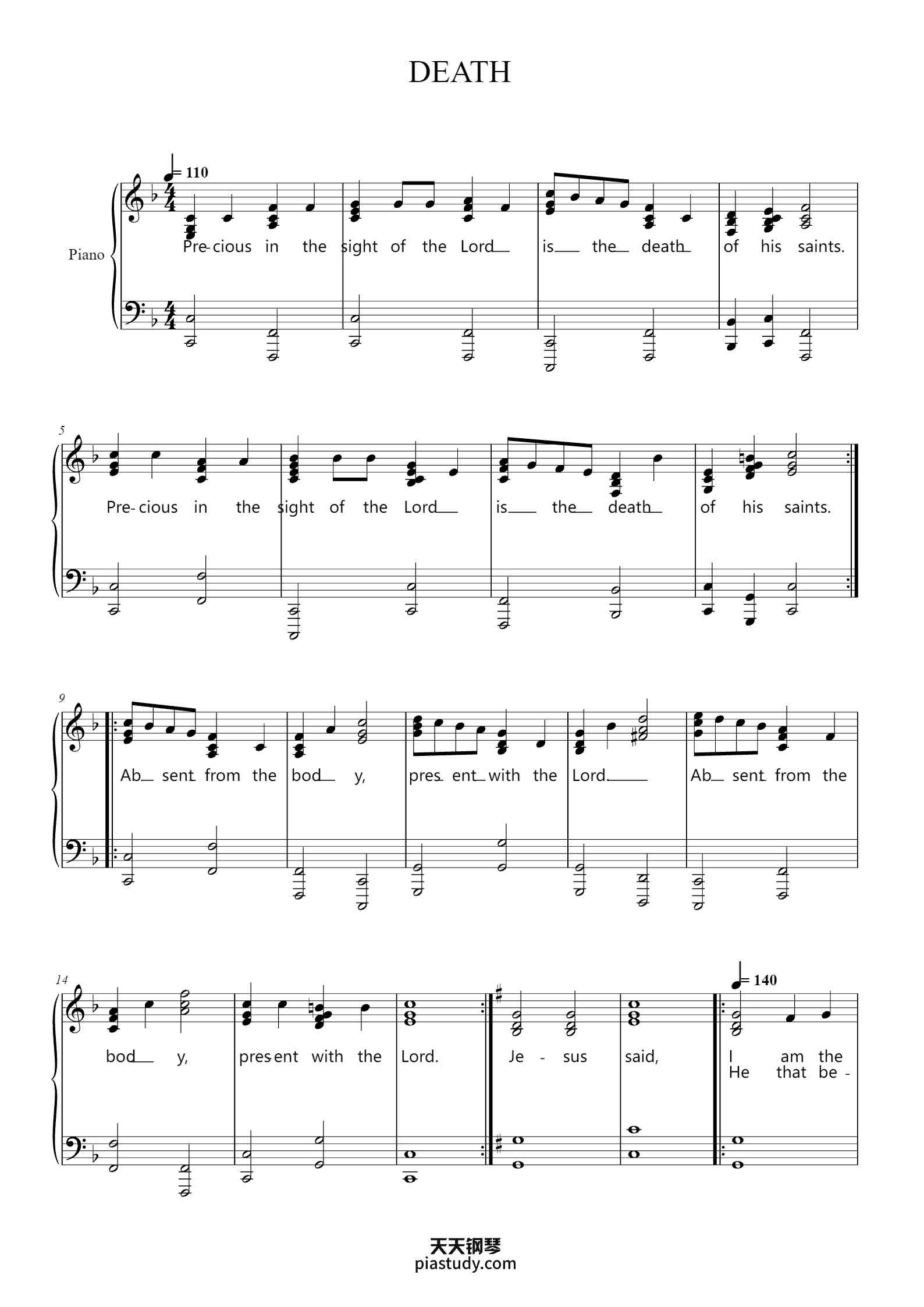 'DEATH' - Piano Sheet Music By Davebel | TOPiano