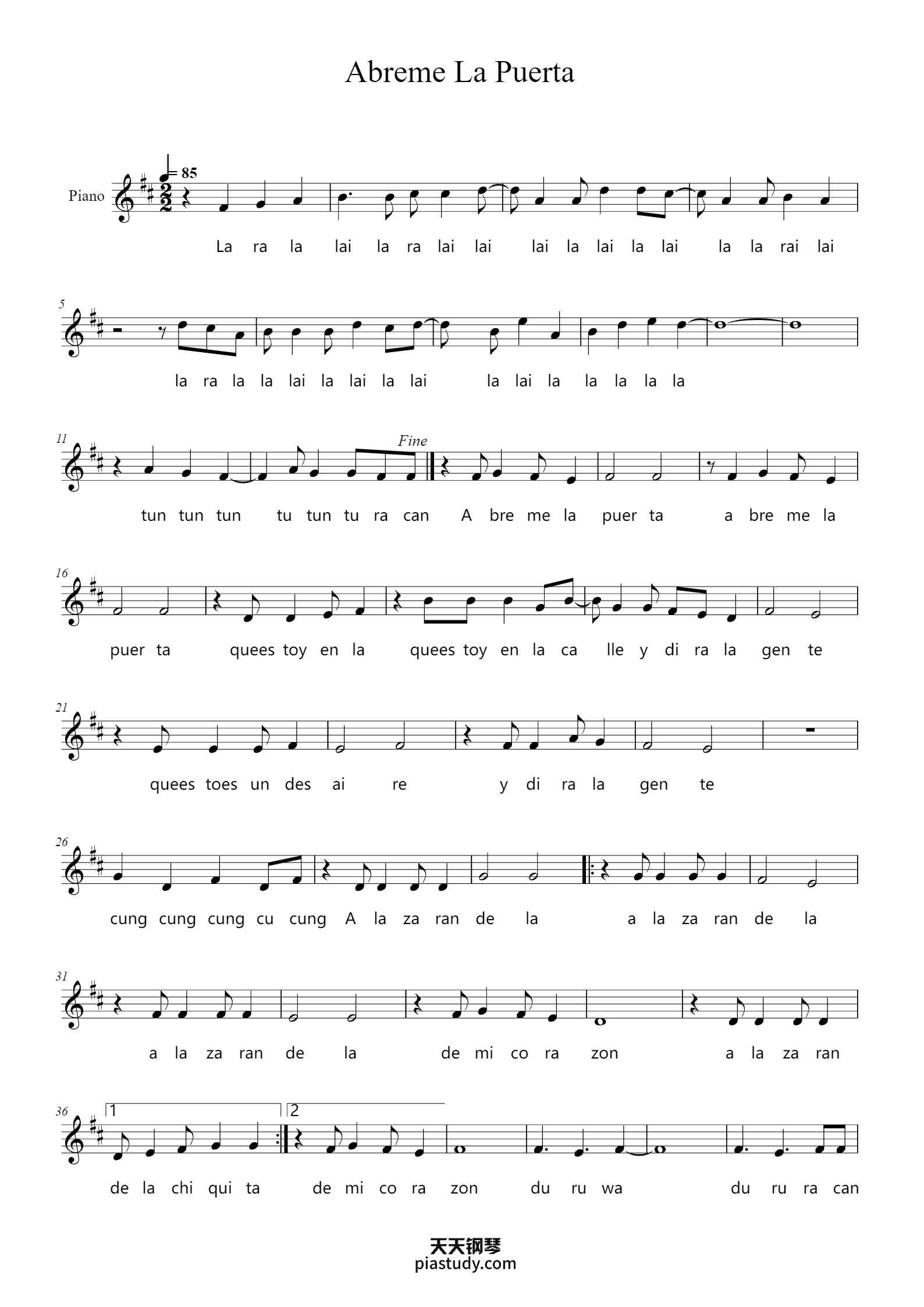 'Abreme La Puerta' - Piano Sheet Music By Cristian Grassi | TOPiano