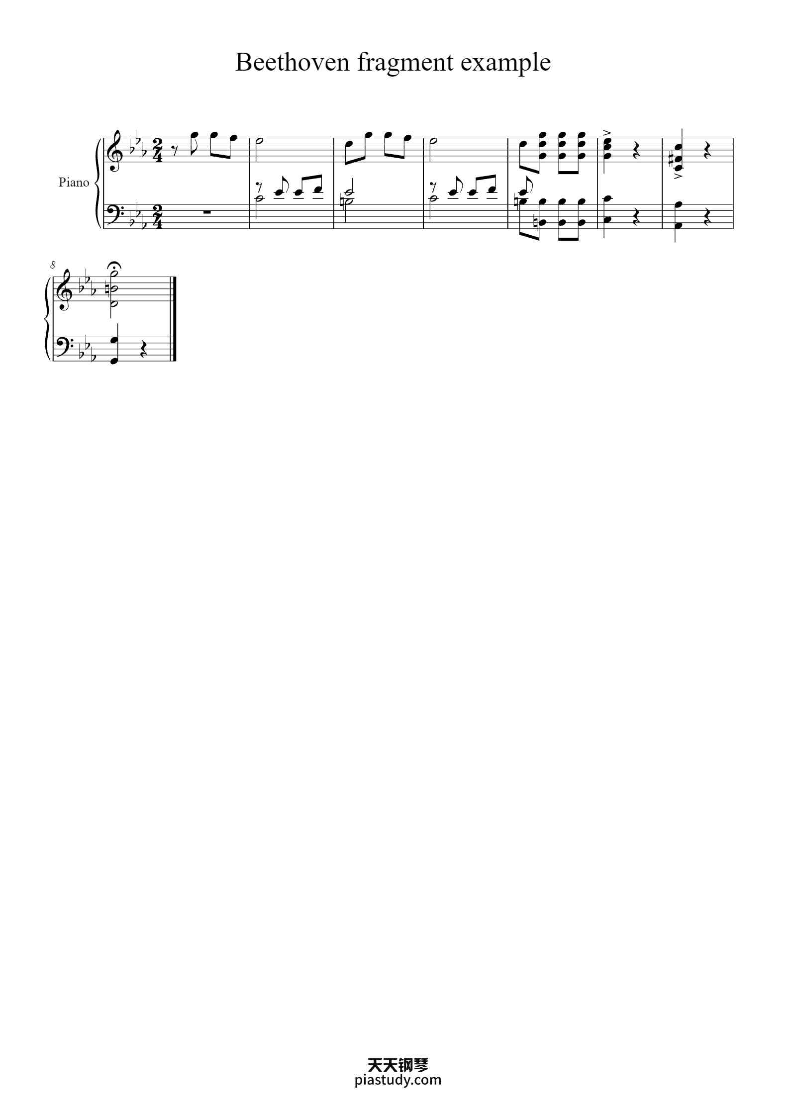 Beethoven fragment example钢琴谱 - dave2020X - free piano sheet music ...