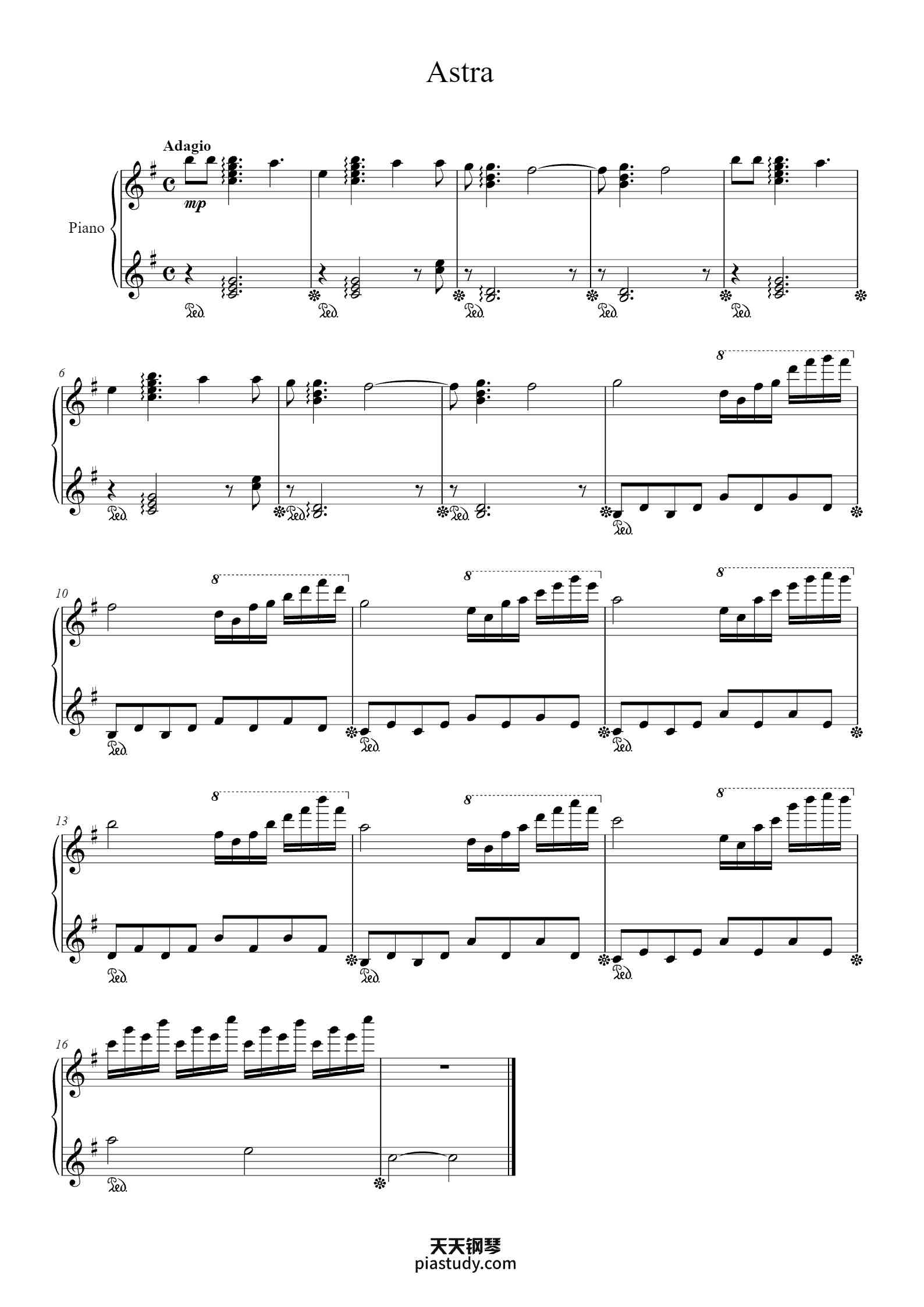 'Astra' - Piano Sheet Music By Simon :) | TOPiano